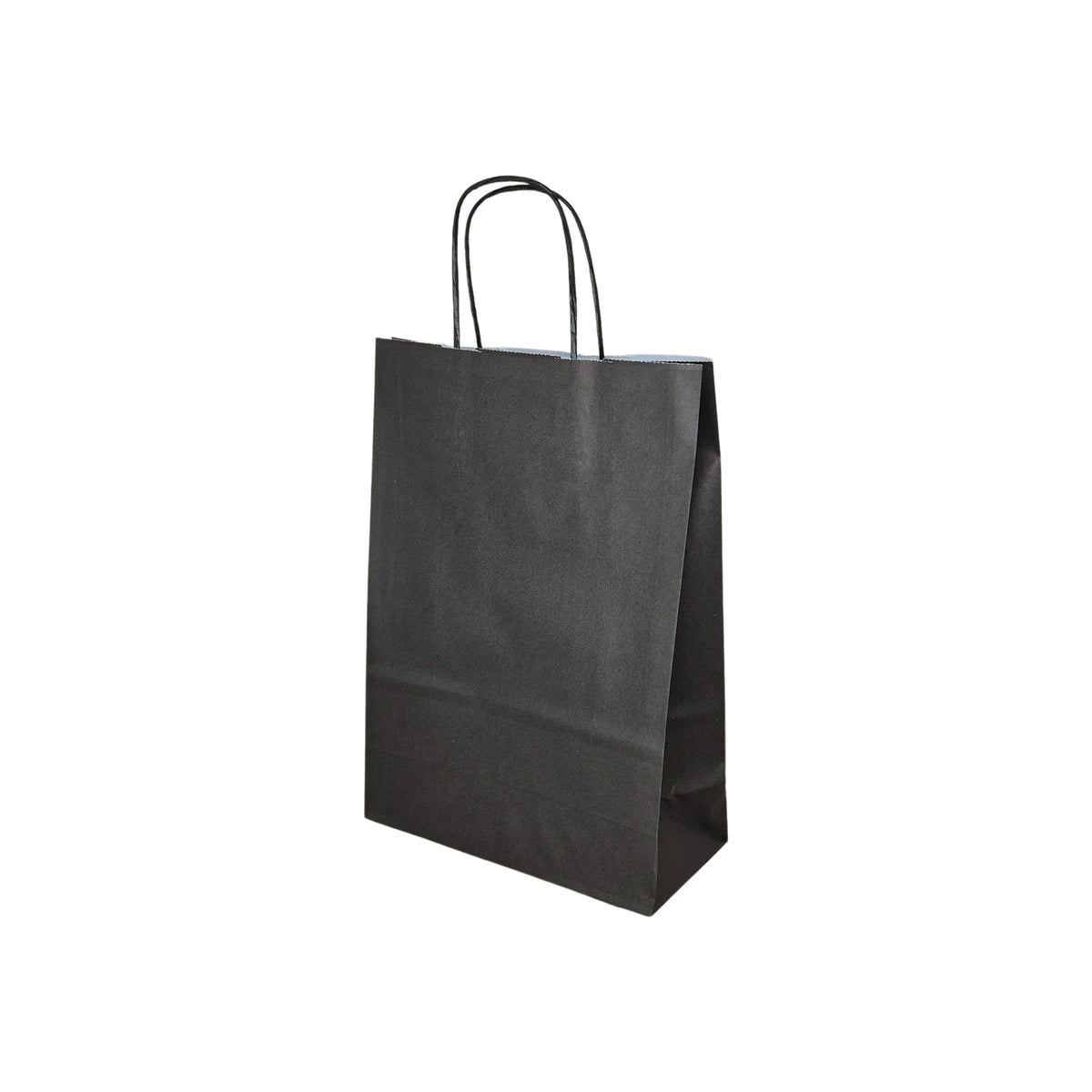 Pungă hârtie kraft NEAGRĂ cu mânere din hârtie răsucită 22 x 31 x 10cm ...