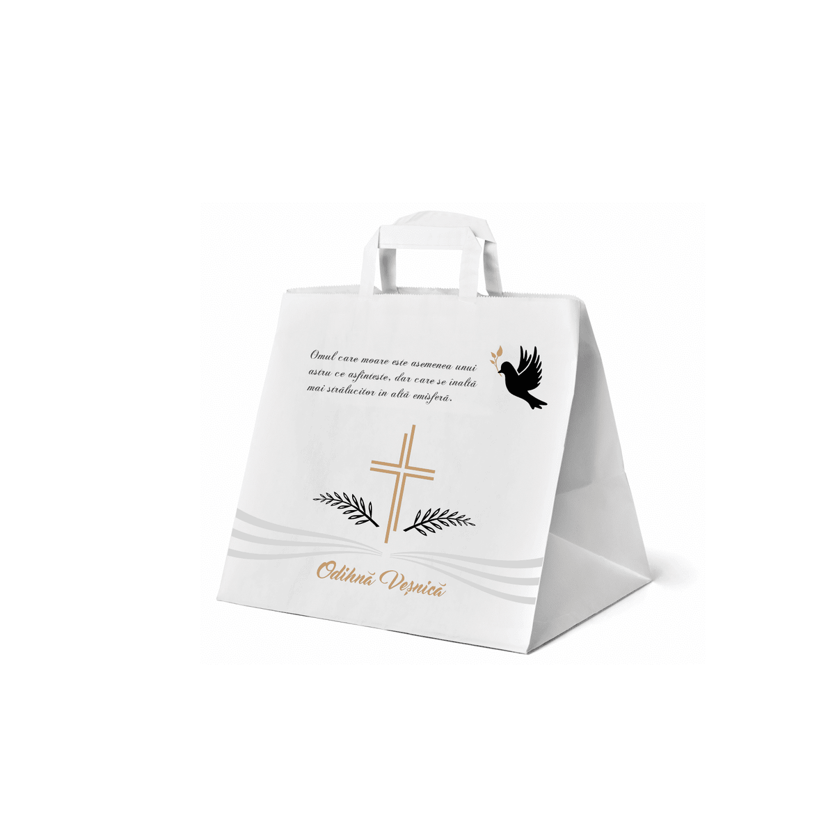 WHITE kraft paper bag for funerals, commemorations, burials - Model 3 ...