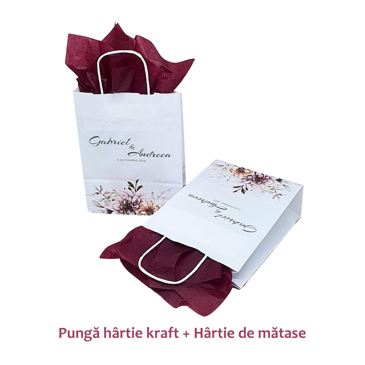 Pungi de Hârtie cu Modele de Nuntă - Model 20 18 x 22(H) x 8cm – Papette.ro