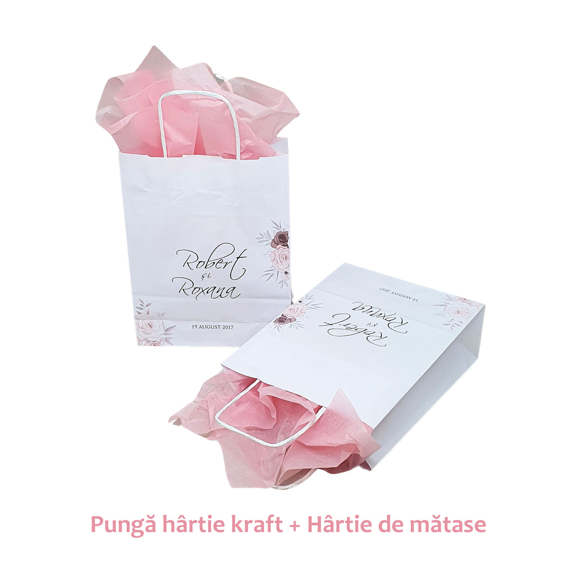 Pungi de Hârtie cu Modele de Nuntă - Model 6 18 x 22(H) x 8cm – Papette.ro