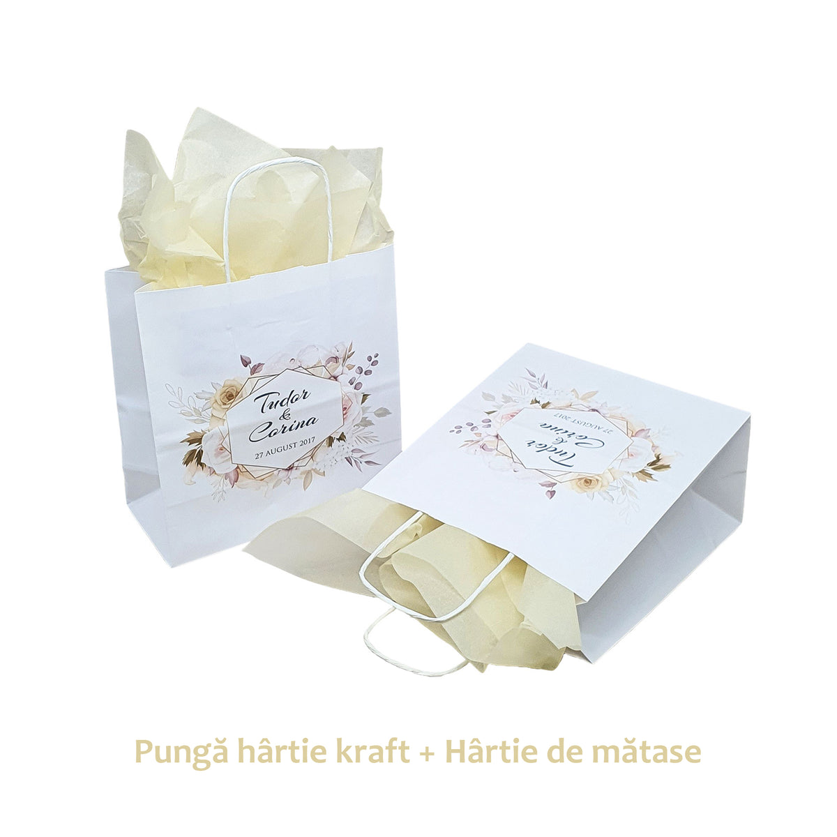 Pungi de Hârtie cu Modele de Nuntă - Model 10 20 x 21(H) x 10cm ...
