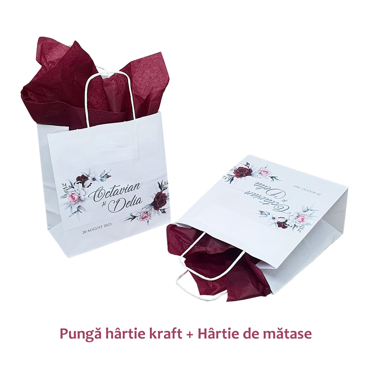 Pungi de Hârtie cu Modele de Nuntă - Model 16 20 x 21(H) x 10cm ...