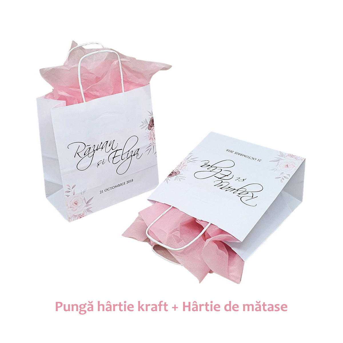 Pungi de Hârtie cu Modele de Nuntă - Model 6 20 x 21(H) x 10cm – Papette.ro