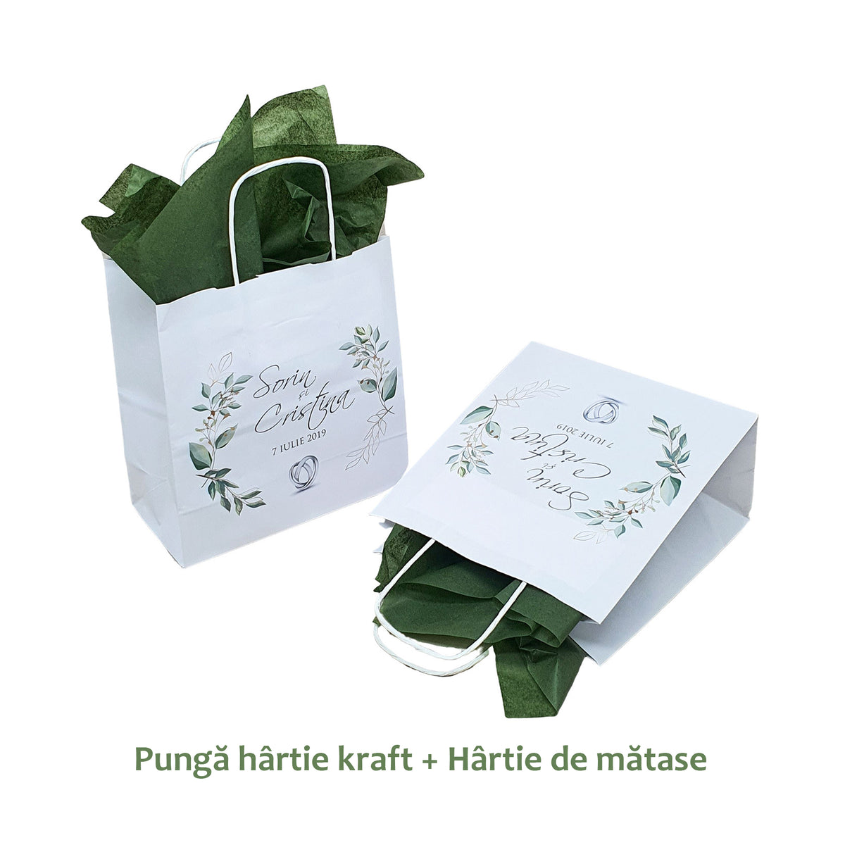 Pungi de Hârtie cu Modele de Nuntă - Model 8 20 x 21(H) x 10cm – Papette.ro