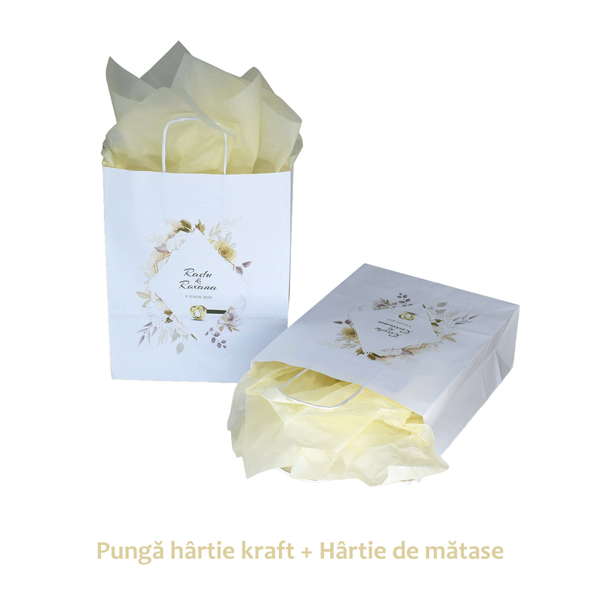 Pungi de Hârtie cu Modele de Nuntă - Model 10 22 x 31(H) x 10cm ...