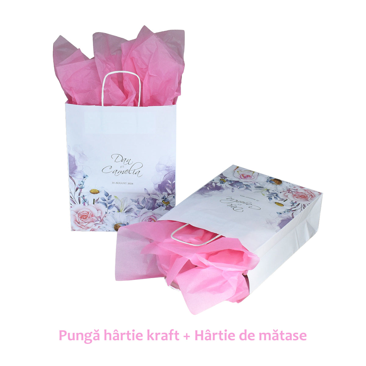 Pungi de Hârtie cu Modele de Nuntă - Model 13 22 x 31(H) x 10cm ...