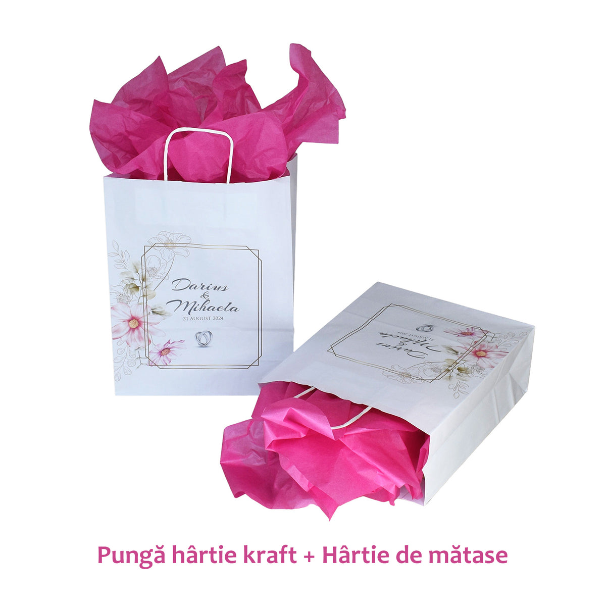 Pungi de Hârtie cu Modele de Nuntă - Model 15 22 x 31(H) x 10cm ...
