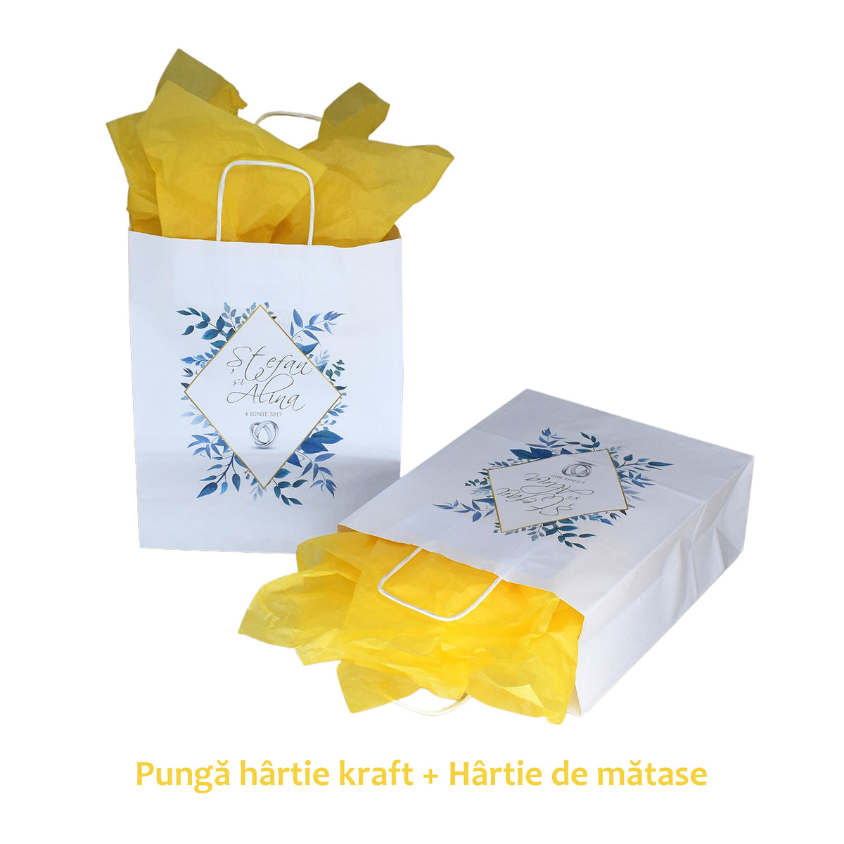 Pungi de Hârtie cu Modele de Nuntă - Model 5 22 x 31(H) x 10cm – Papette.ro